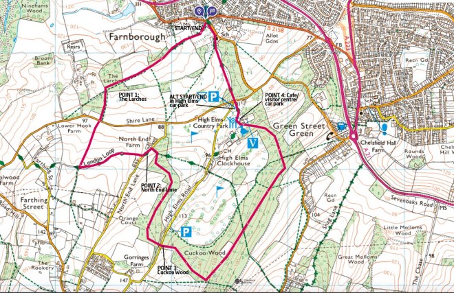 Walk 30: Farnborough village and High Elms circular – 4.1 miles – Kent ...